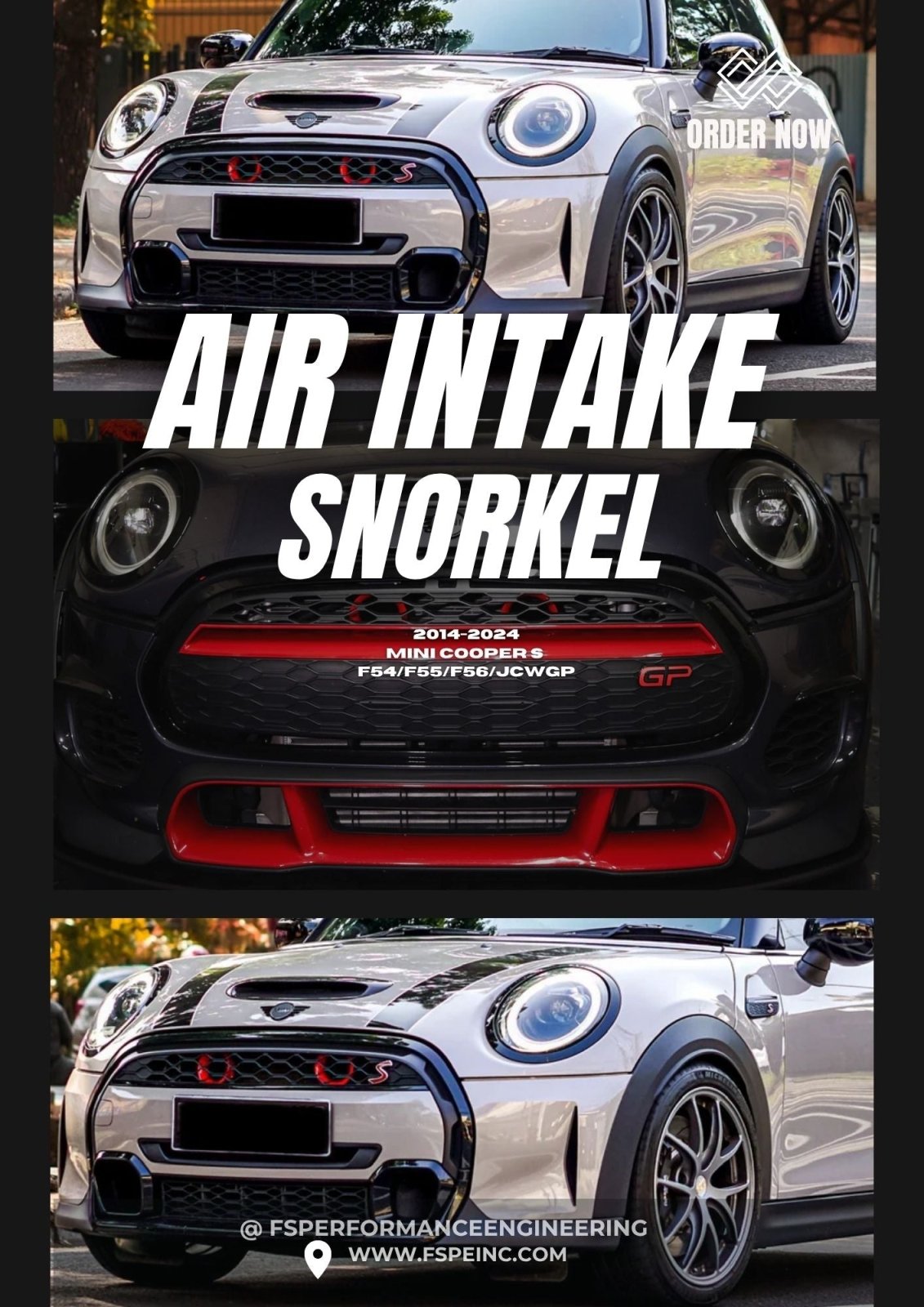 2014-2024 MINI Cooper S (F54/F55/F56/JCW GP) Dual BIG MOUTH Ram Air In ...