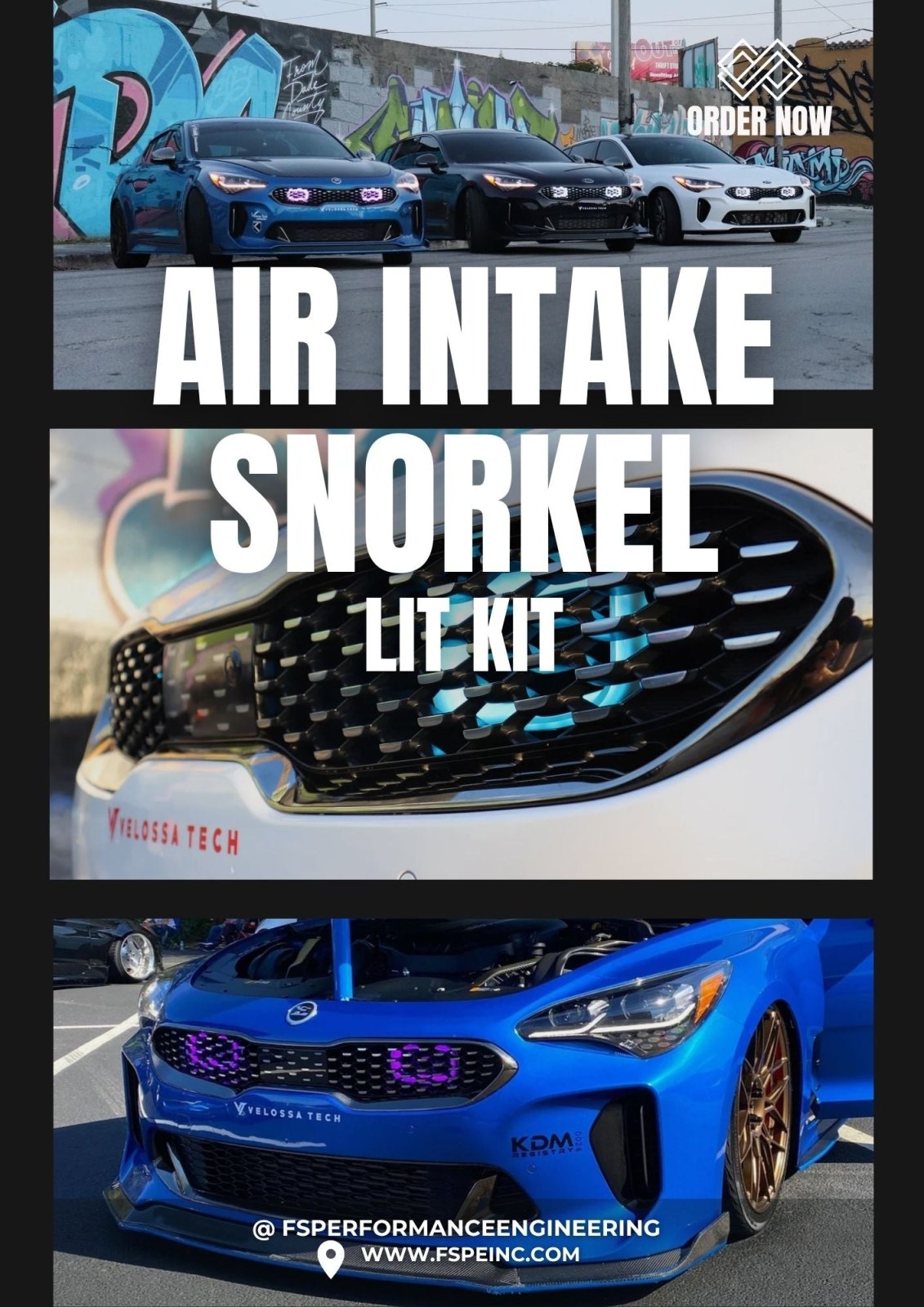 2017-2024 Kia Stinger 3.3T/2.0T/2.5T Dual Ram Air Intake Snorkels – FSPE