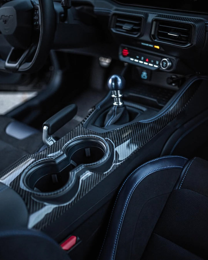 Ford Mustang S650 2024+ Carbon Fiber Full Center Console Shifter Trim ...