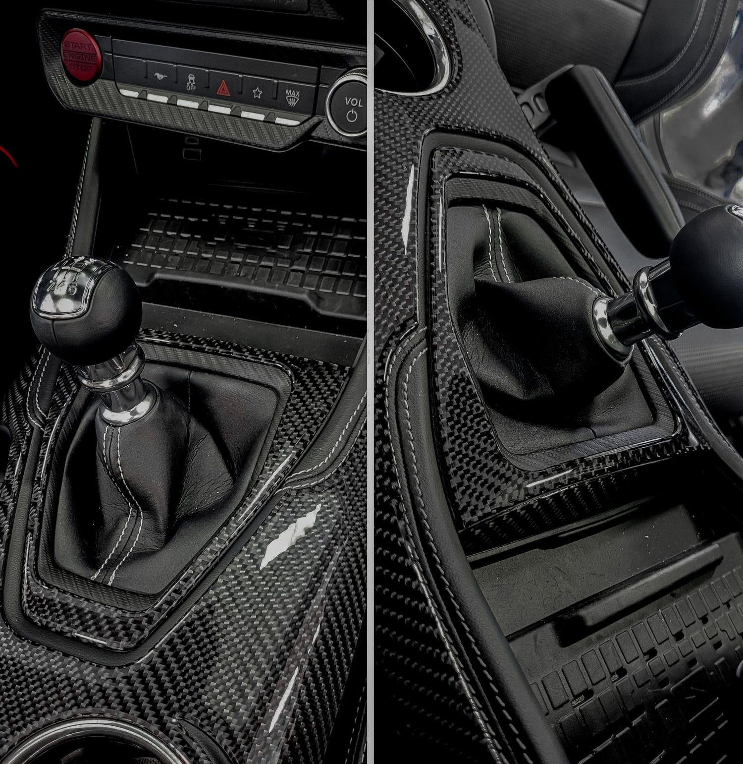 Ford Mustang S650 2024+ Left Hand Drive Carbon Fiber Shifter Plate Tri ...
